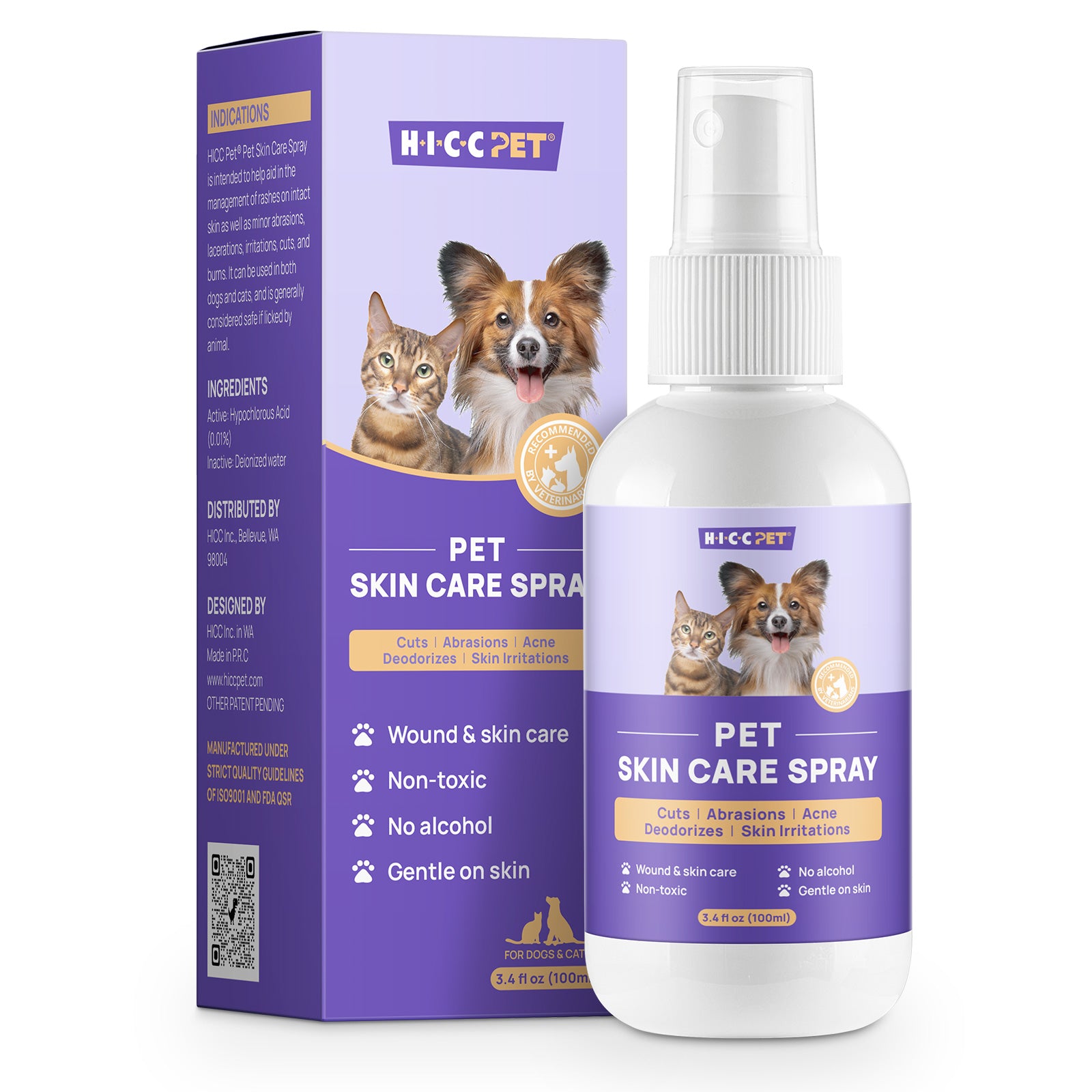 HICC Pet® Pet Skin Care Spray For Dogs – Hypochlorous Acid for Wound ...